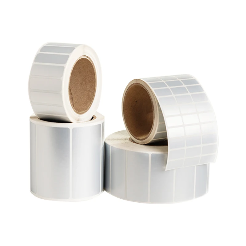 Plain Matte Silver Polyester Label Sticker Waterproof Barcode Silver ...