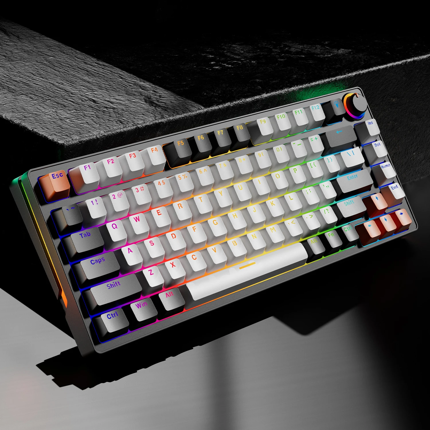 Sama Newest Design Gasket Mechanical Keyboard 83 Keys Hot-swappable Rgb ...