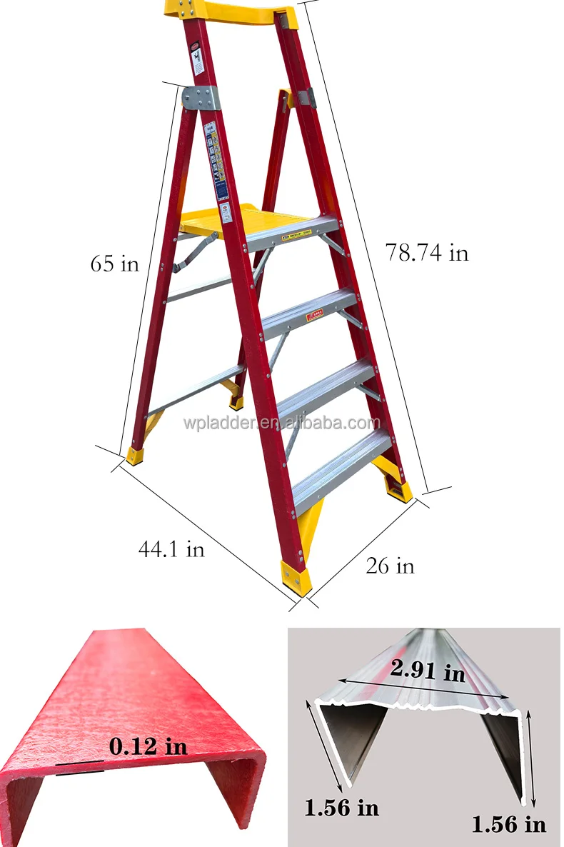 Modern Insulated Fiberglass Ladder Aluminium-Combination Industrial ...