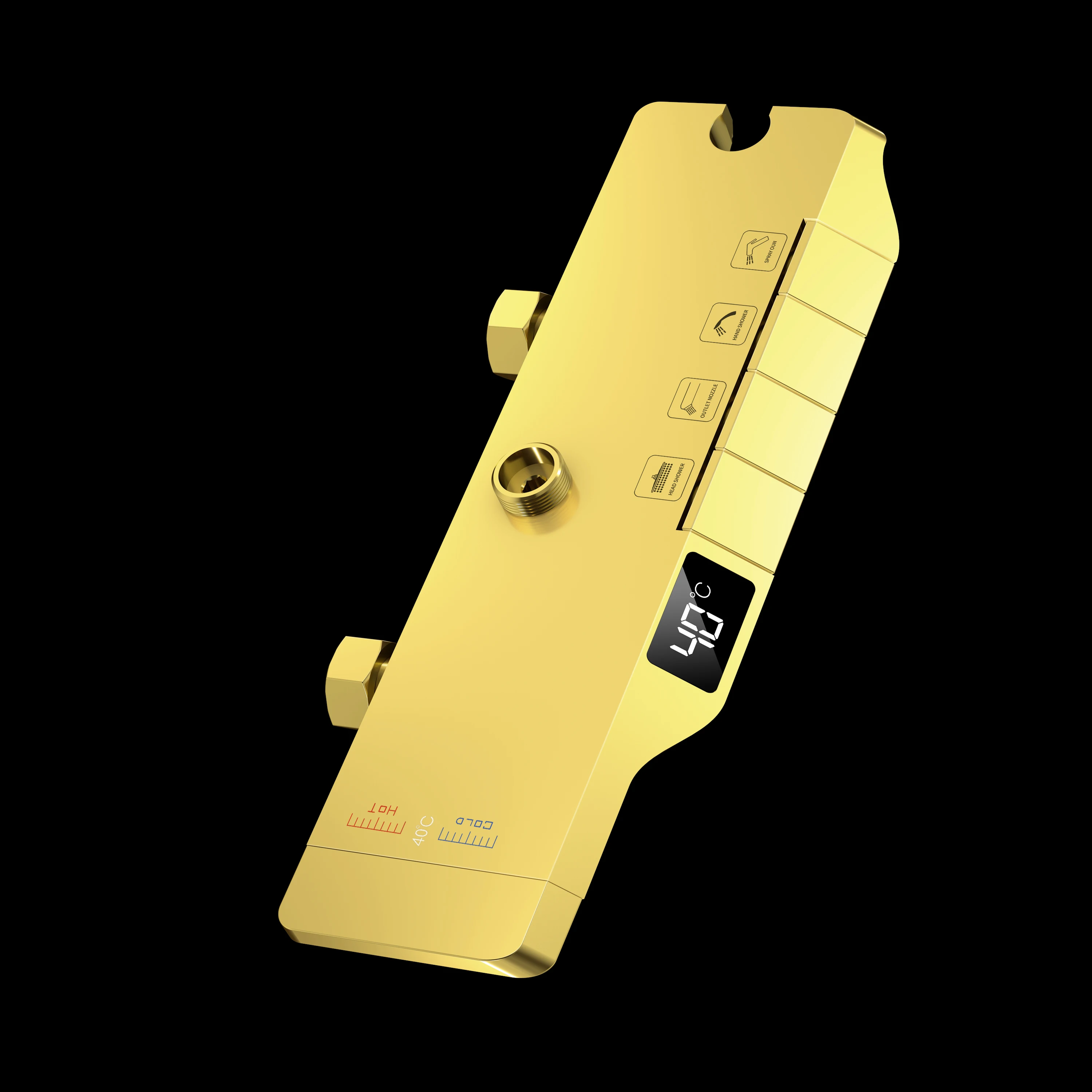 Piano Digital Shower Set Single Handle Gray Rainfall Spray Shower ...