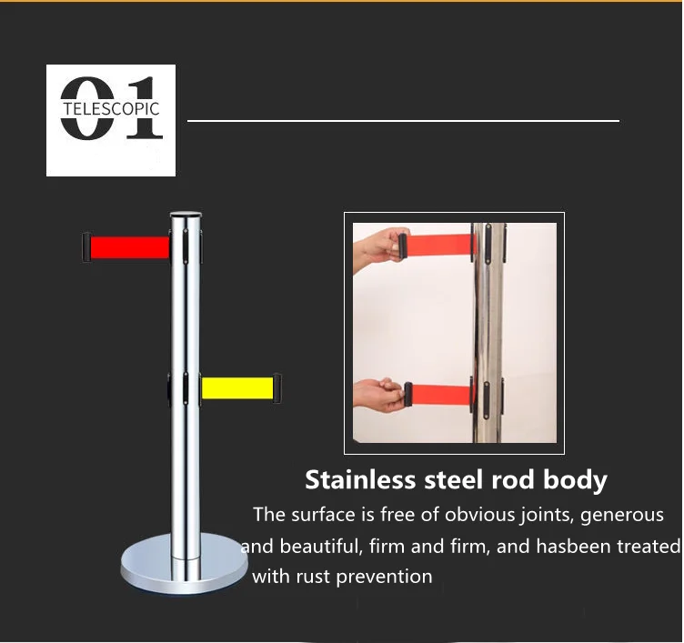 Safety Isolation Belt Expansion Belt Line Fence Railing Stainless Steel ...