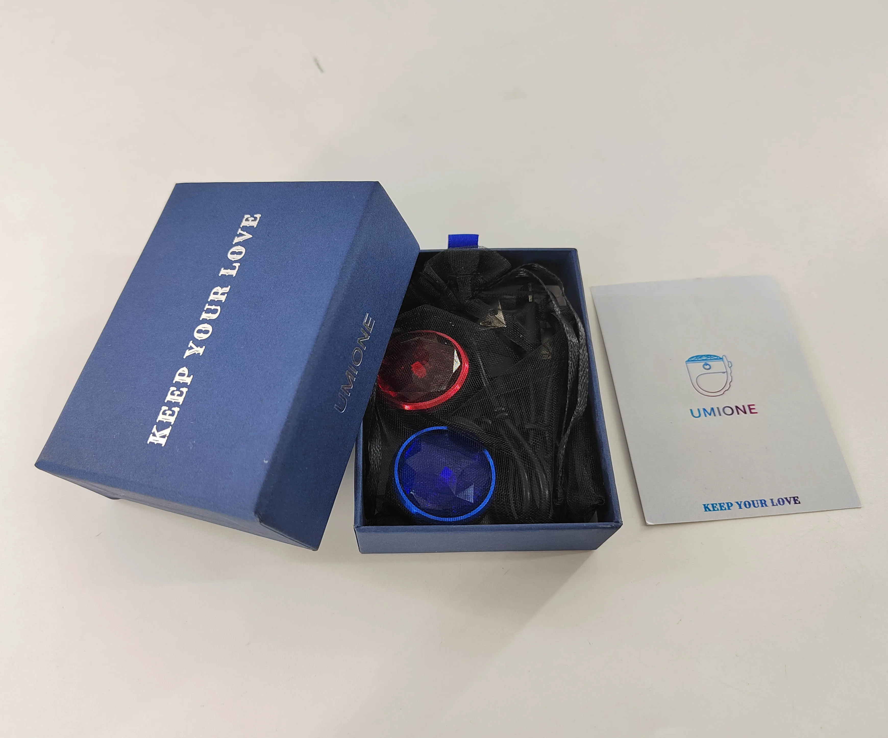 Umione Gems Diamonds Shape Walking The Dog At Night Glowing Red Blue ...