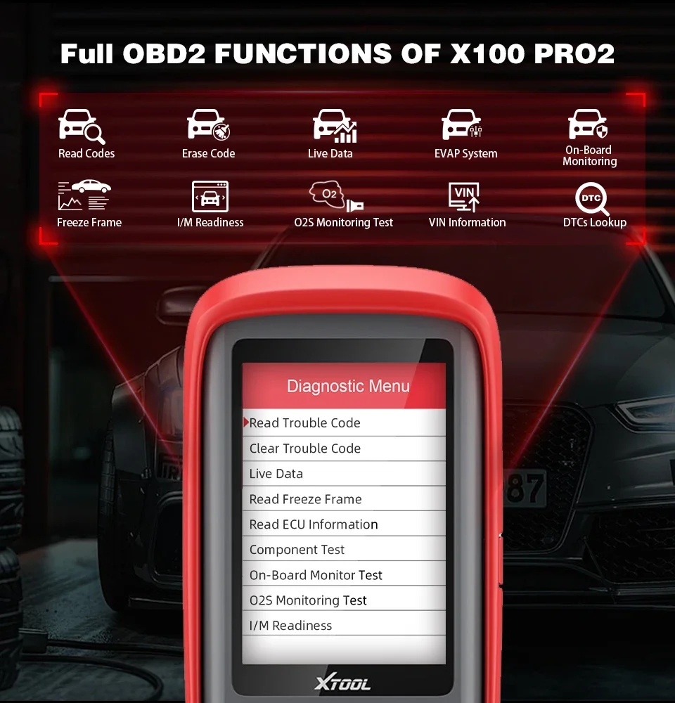 XTOOL X100 Pro2 Automotive Scanner Diagnostic Tool OBD2 & Engine ...