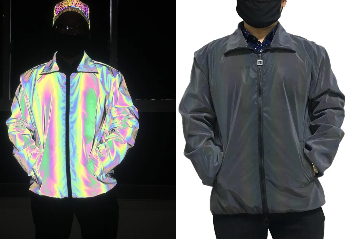 Super Bright Light Reflective Jacket Bike Jacket Coats Cool Hip-hop ...