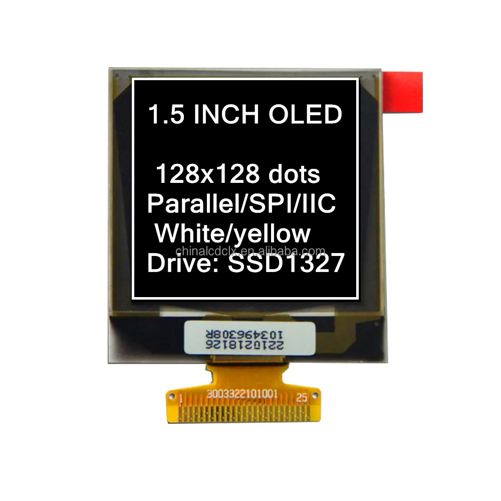 1.5 Inch Spi I2c 25pin White Ssd1327 128x128 Oled Display Screen - Buy 1.5 Inch Oled Display ...