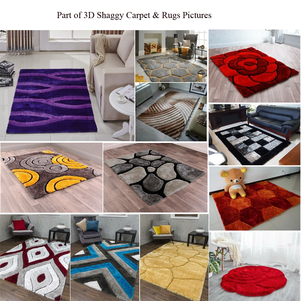 Fluffy Shaggy Carpets for Living Room & Bedroom - Non-Slip, Washable ...