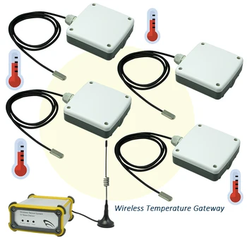 4 Sets Wireless Temperature Sensors System High Temperature Smart Data Logger Multi Channel ...