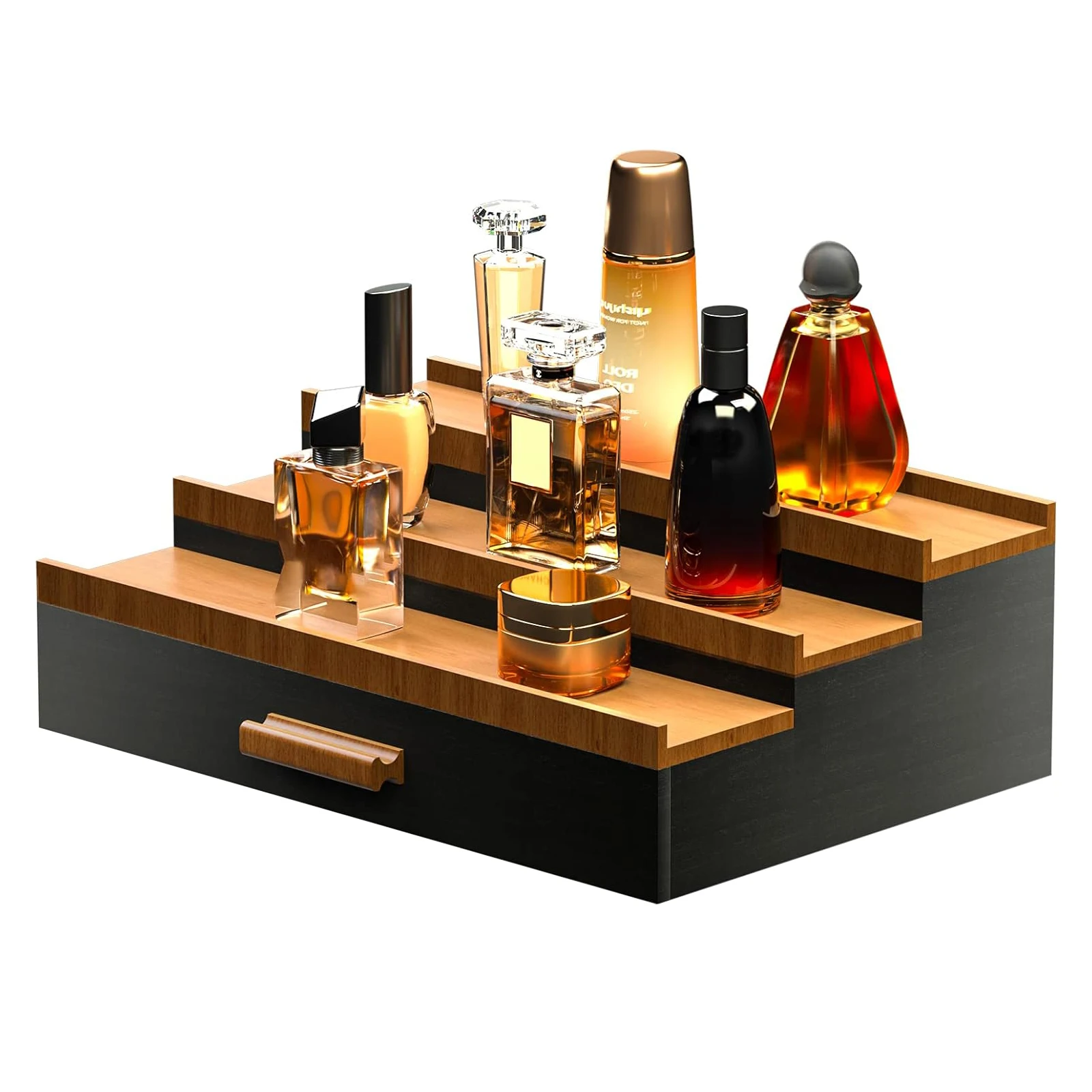 Custom Perfume Display Shelf 3 Tier Wooden Cologne Stand Organizer for ...