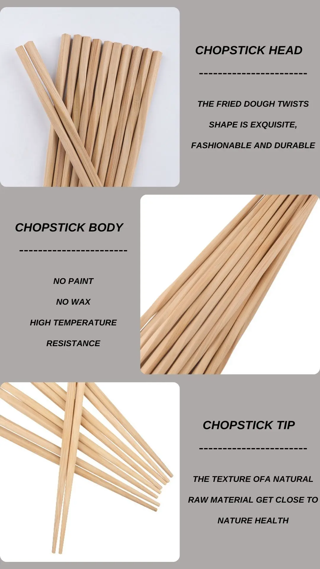 Food Grade Chopsticks Original Ecological Wooden Original Customized ...