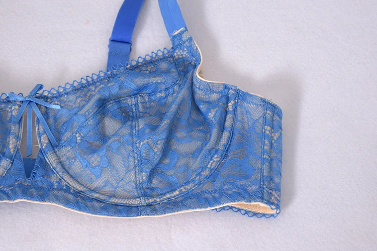 Plus Size Push Up Big Cup Bra For Women Embroidered D Cup Underwear Non ...