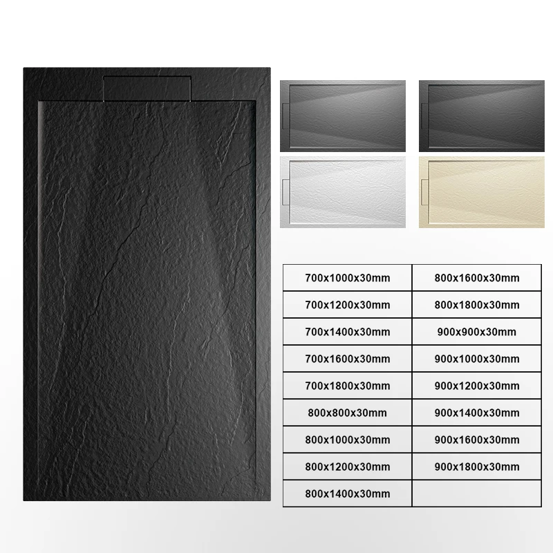 Portable Shower Base Tray - Solid Surface & Easy Install