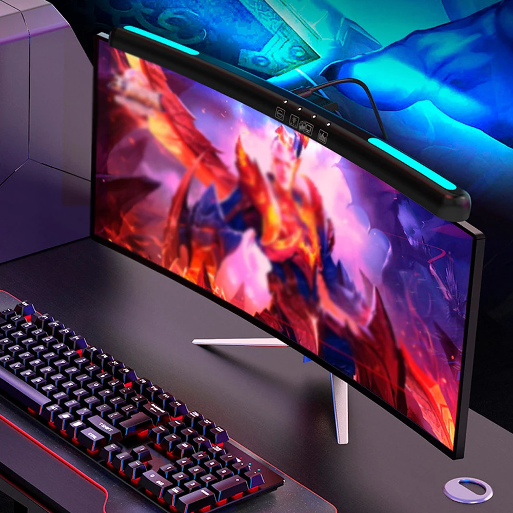 Curved Screen Monitor Light Rgb Backlight Computer Light Bar Gaming ...