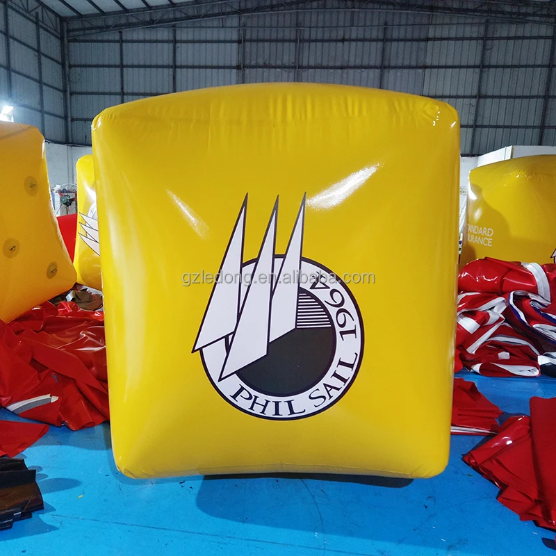 Yellow Color 1.5m Square PVC Inflatable Floating Buoy