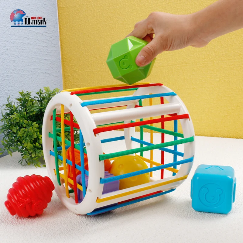 Montessori Coin Box Plastic Stacking Blocks Matching Shape Colors ...