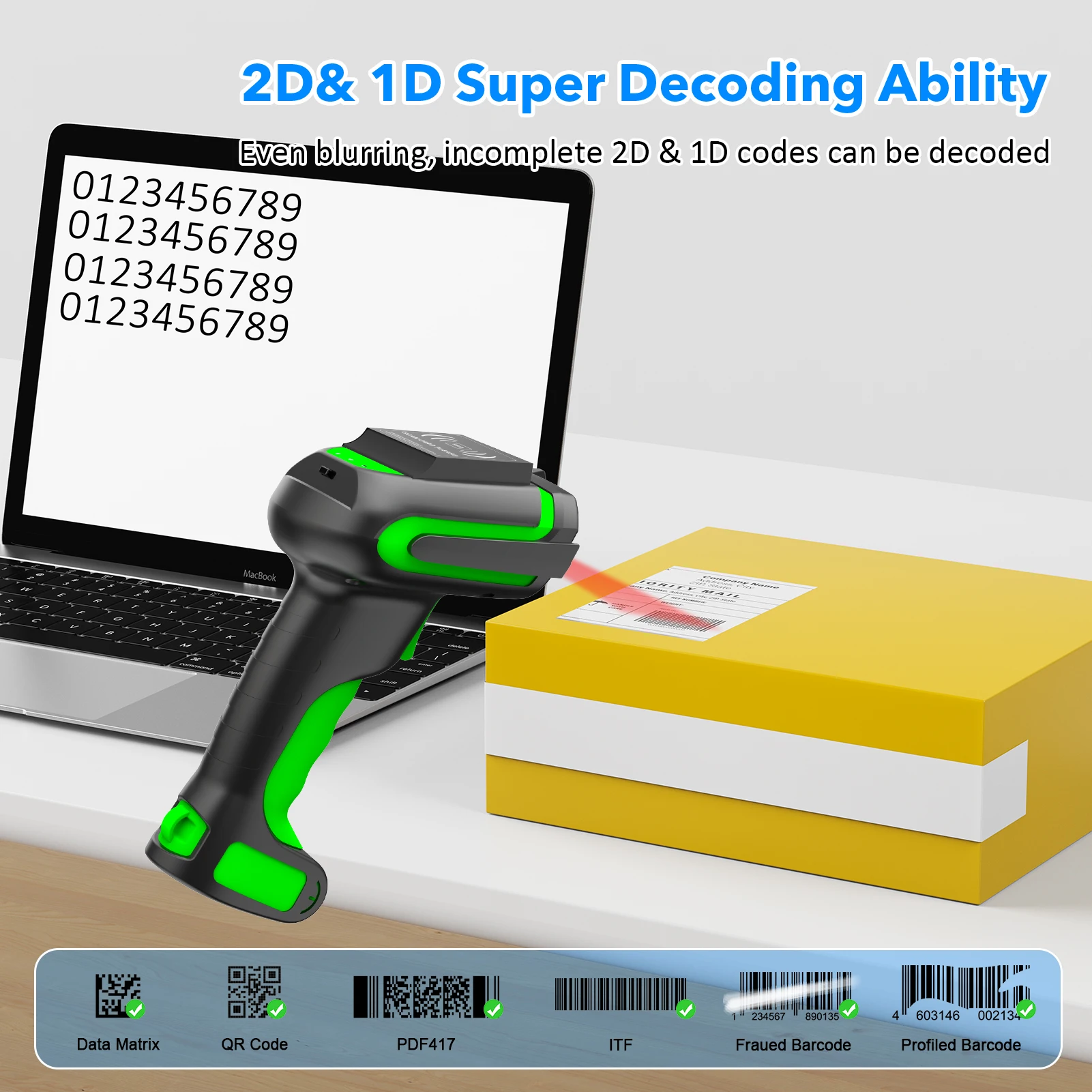 Symcode MJ-2023 Handheld Barcode Scanner - Ultra High Frequency