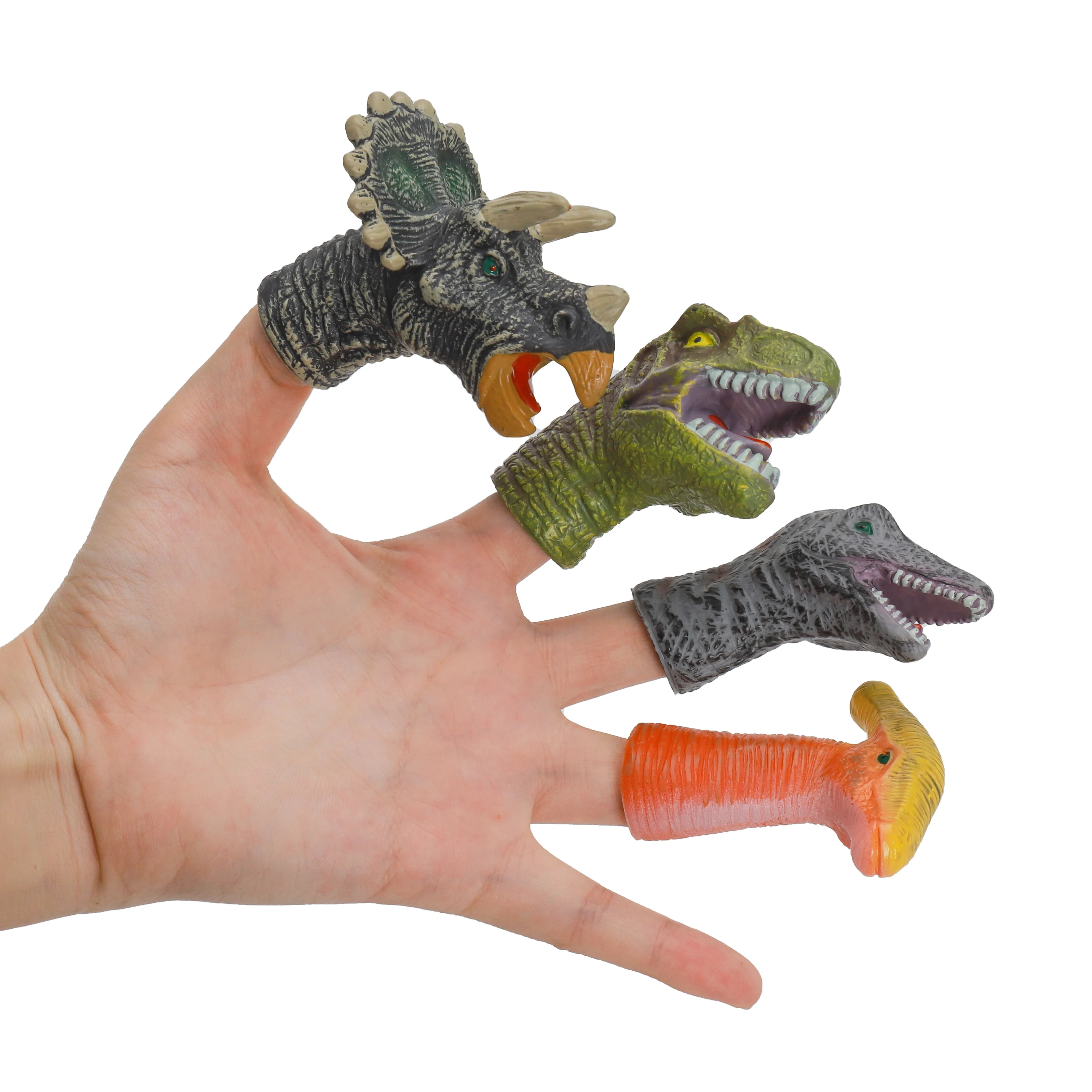 Custom PVC Plastic Dinosaur Head Claw Promotional Gift Rubber Finger ...