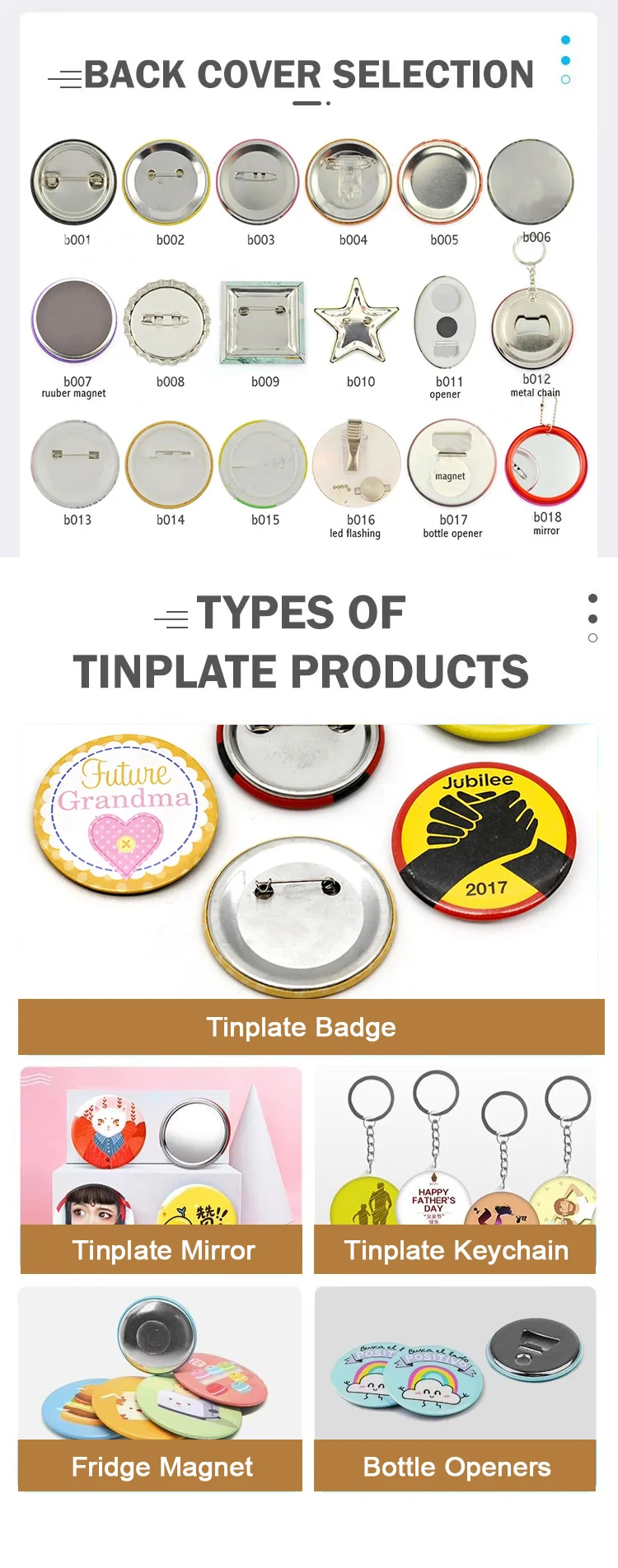 Custom Pin Button Badges - Promotional Metal Tin Badges