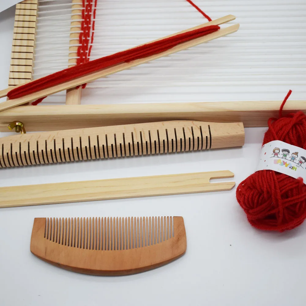 Creative Diy Children Toy Loom Simulation Weaving Game Wooden Toy Loom ...