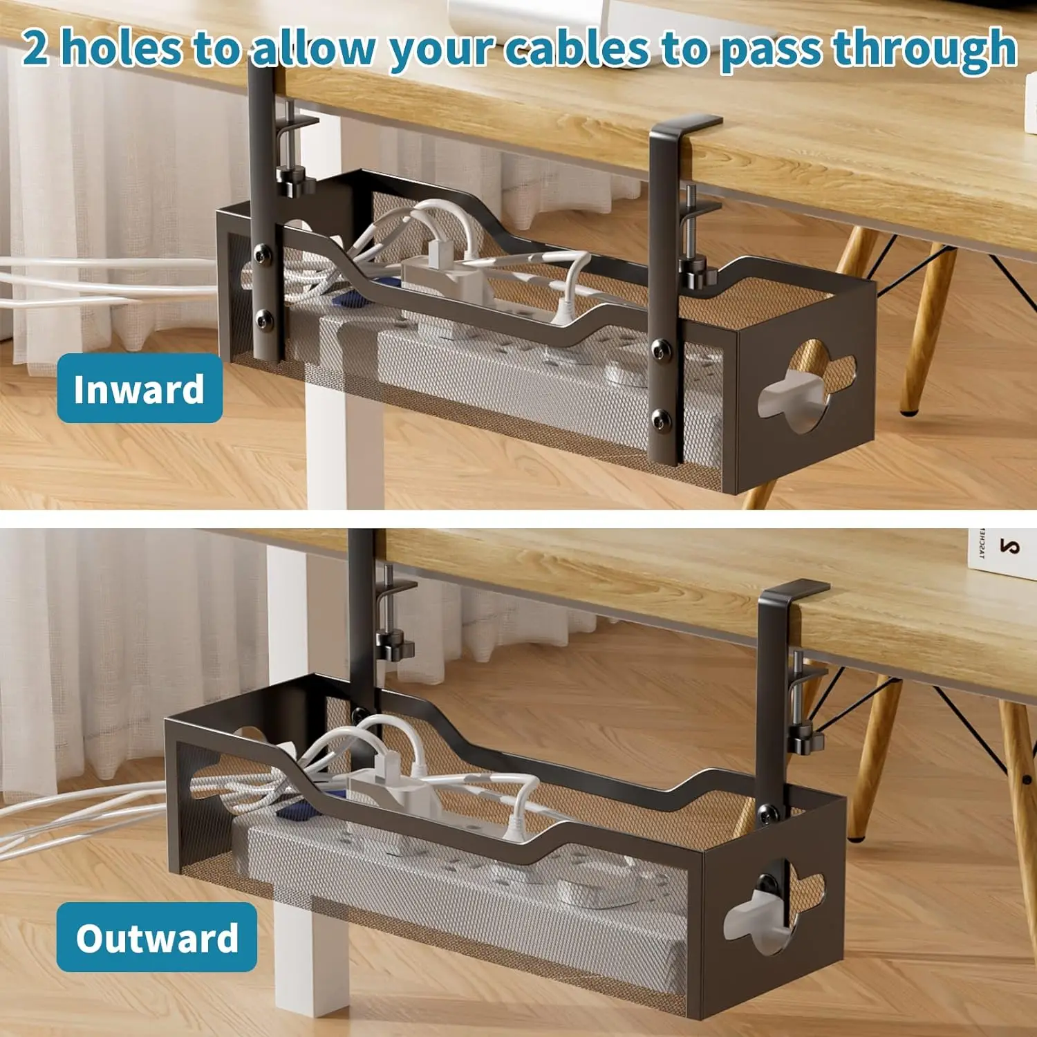 Flexible Metal Under Desk Cable Management Tray With C-clamp - Oem ...
