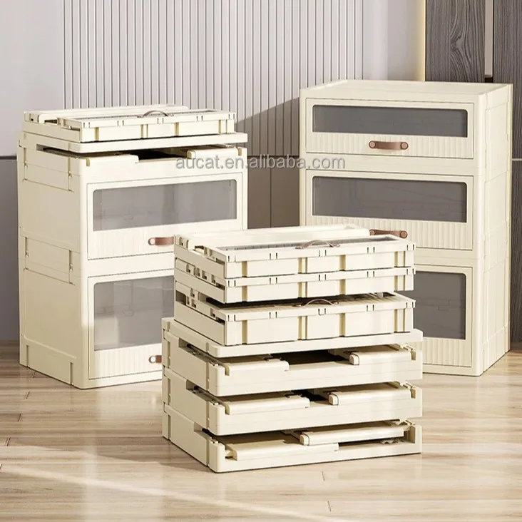 Grocery Collapsible Container Stackable Storage Organizer Clothes Boxes ...