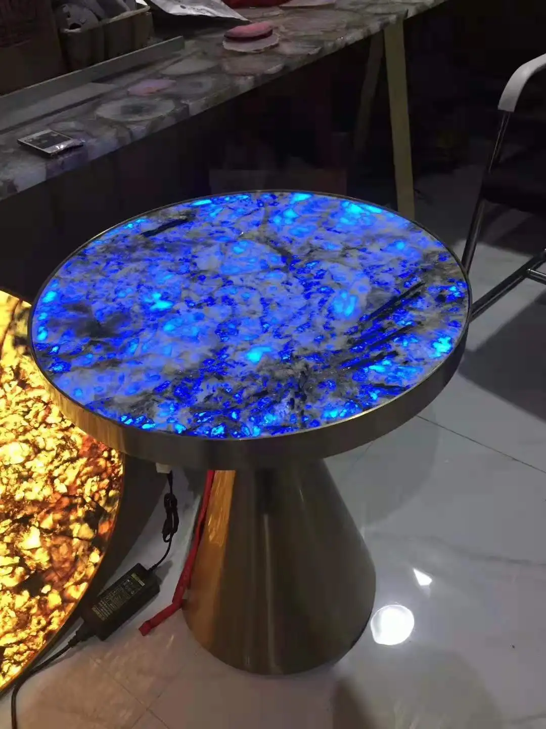 Luxury Photoelectric Agate Led Light Marble Stone For Furniture Table ...