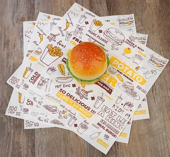 Custom Burger Wrap Paper With Logo Printing,Biodegradable Food Wax ...