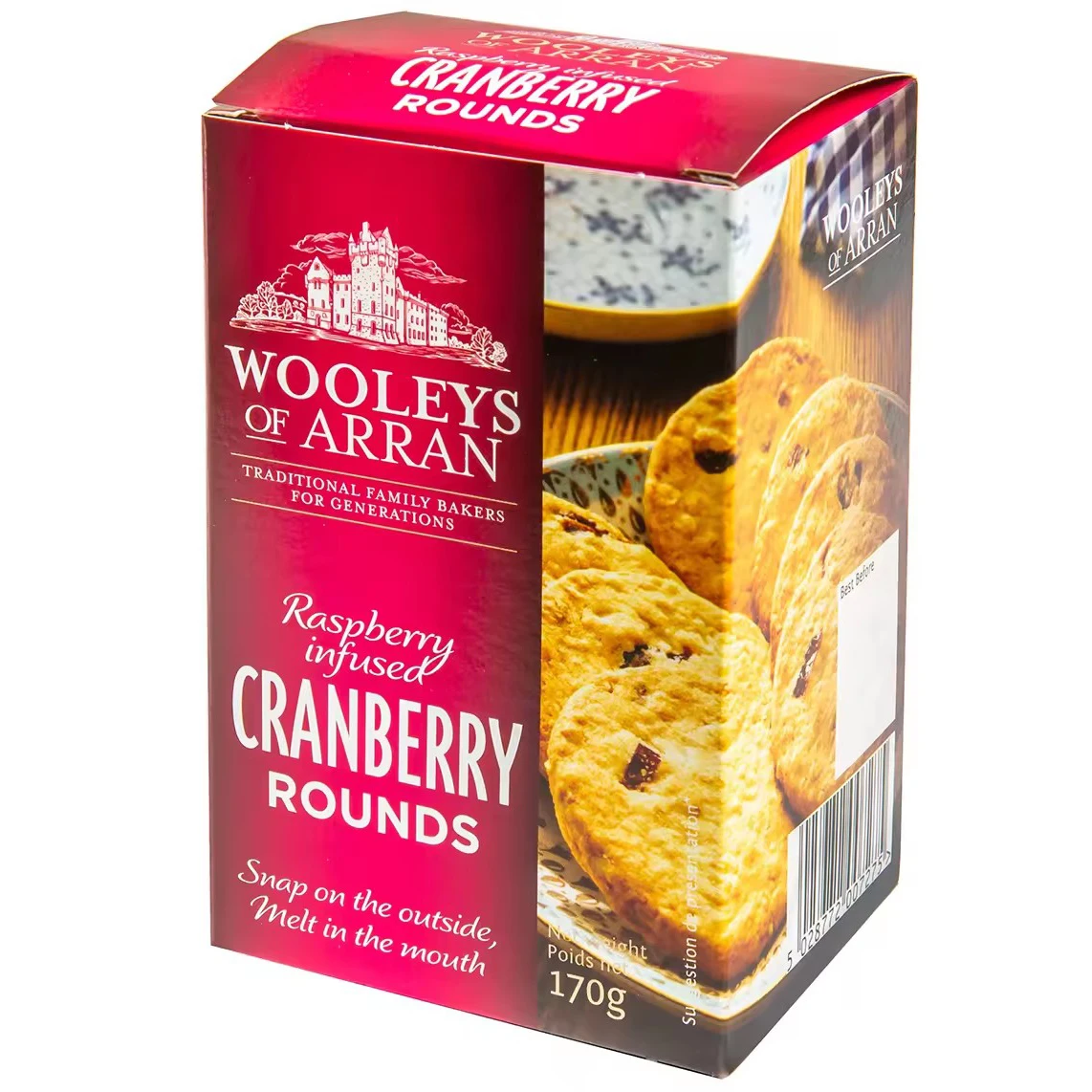 170g X 12 Packs Wooleys Cranberry Rounds Cranberry Flavoured Oat Based ...