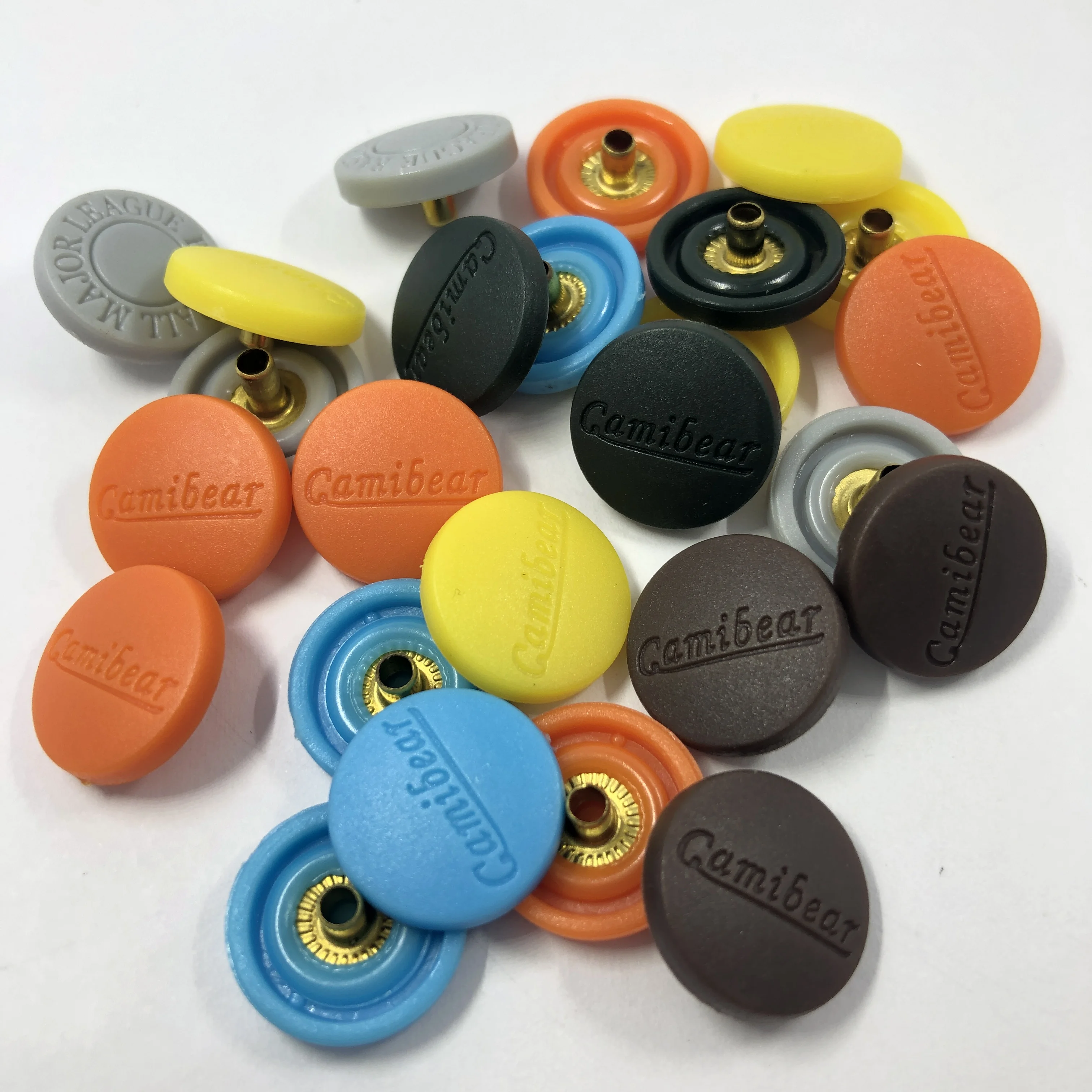 Snap Button Fastener Engraved Logo Covered Round Buttons Plastic Colors ...
