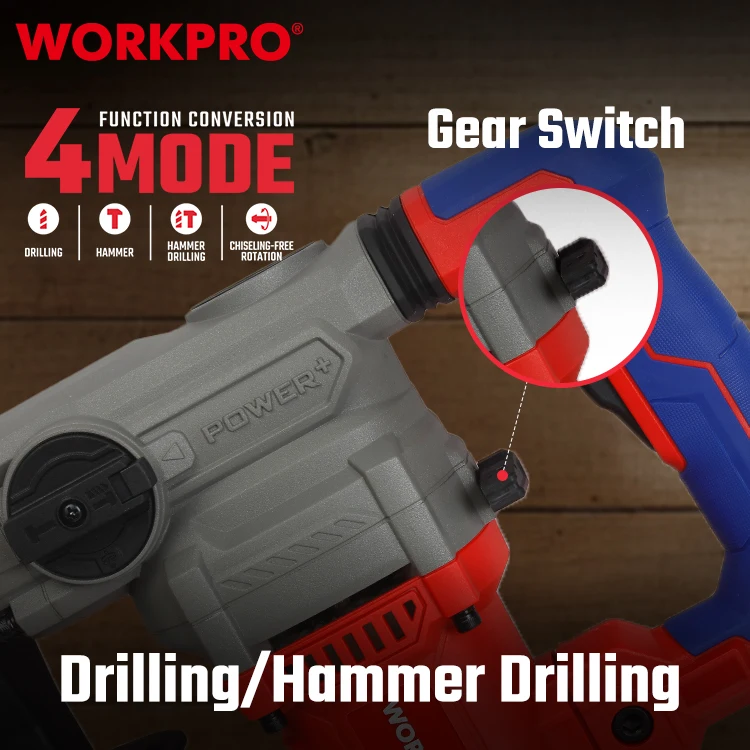 WORKPRO 32MM SDS-PLUS ROTARY HAMMER - Heavy Duty Corded Drill Tool