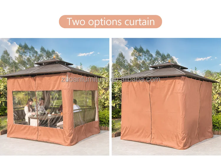Pergola Waterproof Galvanized Steel Outdoor Gazebo Waterproof for ...