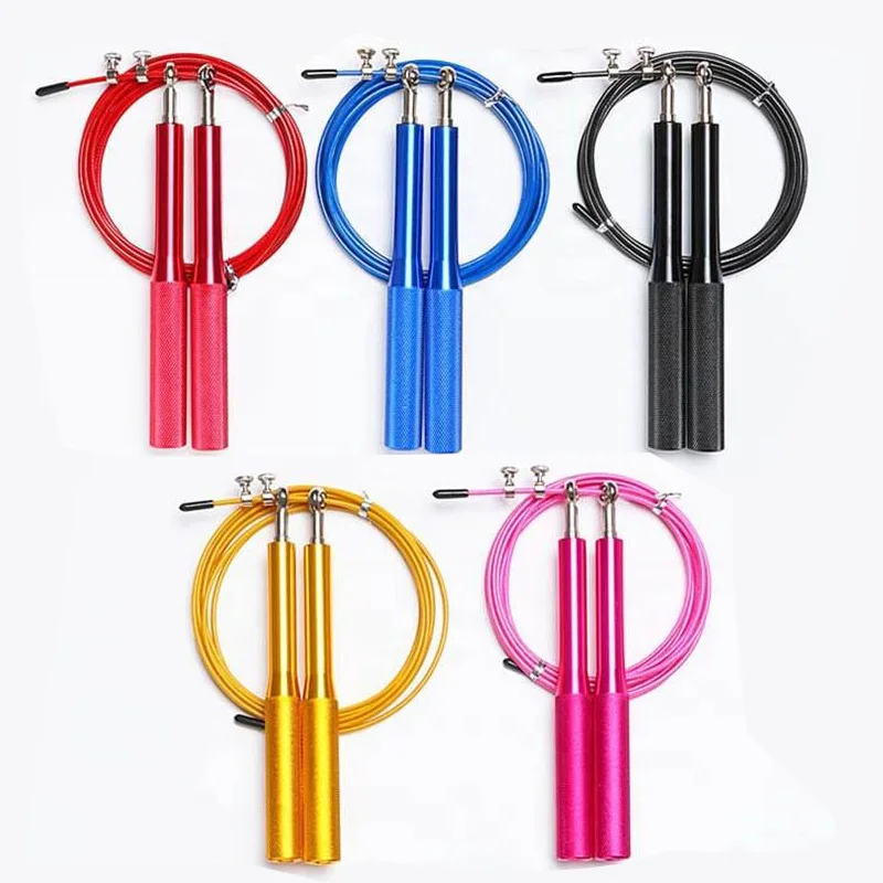 Premium Rosy Red Steel Wire Cable Aluminum Skipping Jump Adjustable ...