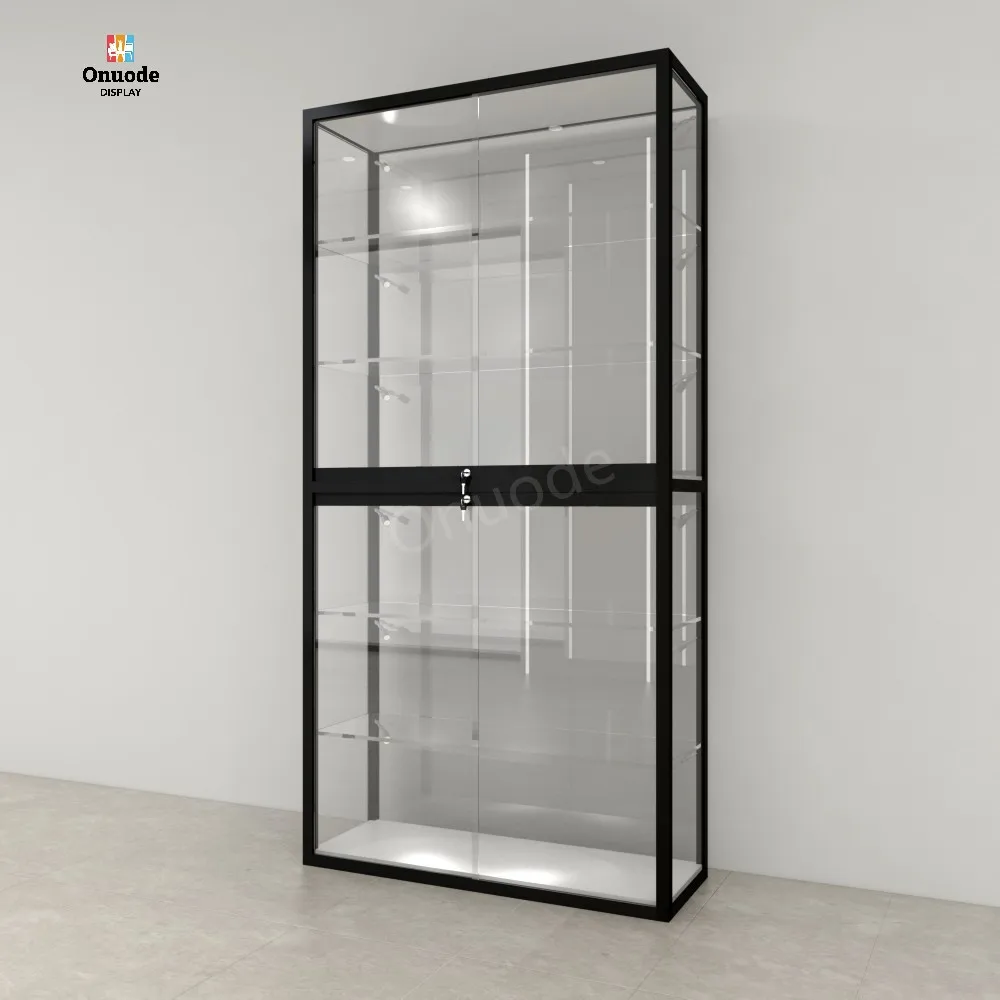 Custom Modern Luxury Extra Vision Frame Glass Display Cabinet with LED ...