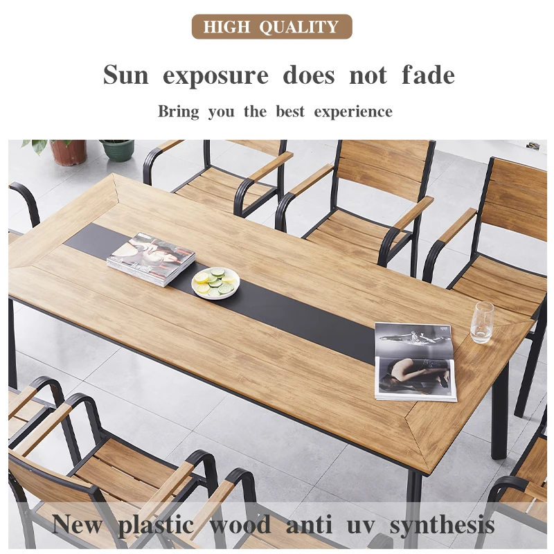 Modern Outside Plastic Wood Furniture Outdoor Table And Chair Set ...