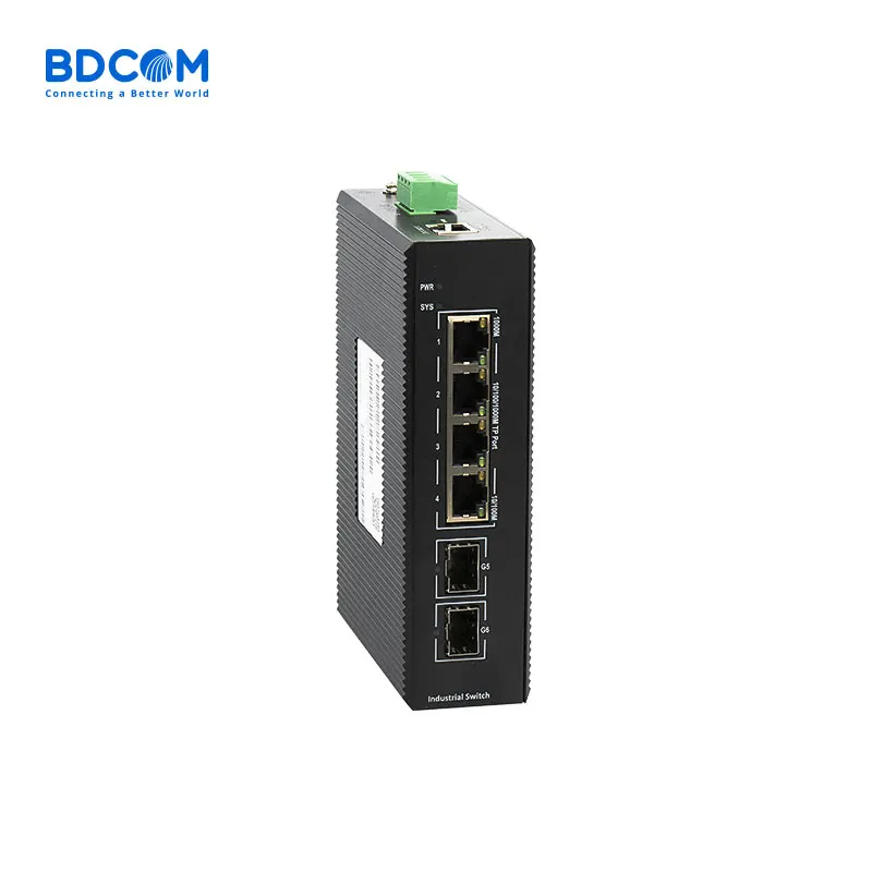 Bdcom Ies200-v25-2s4t L2+(lite L3) 4-port Gigabit Managed Industrial Ethernet Switch 2-port ...