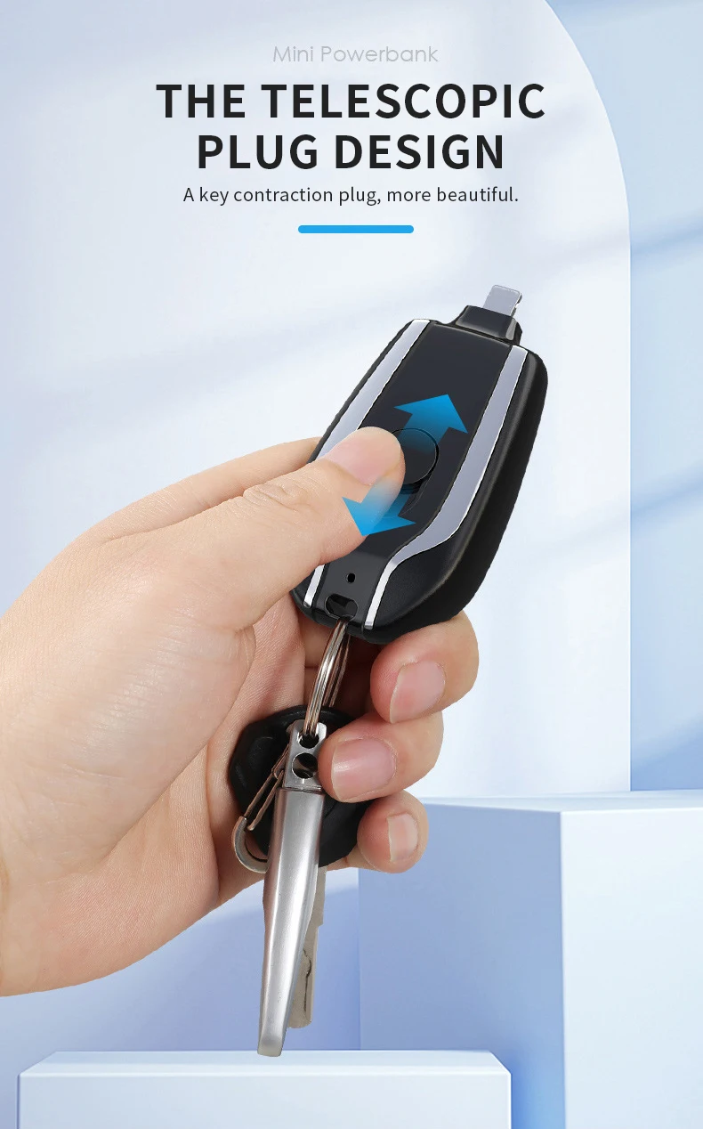 1500mah Portable Mini Keychain Pocket Charger Emergency Power Bank For ...