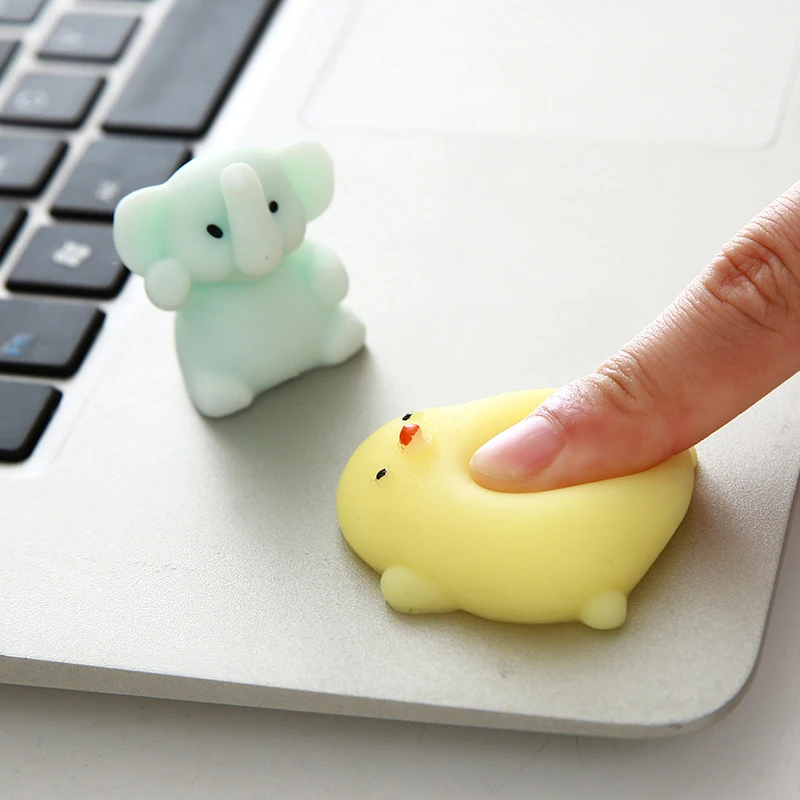 Mini Spongy Squishy Mochi Kawaii Soft Popit Cute Cartoon Animal Sensory ...