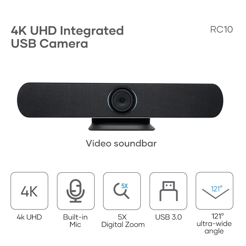 4k Usb Video Conference Camera With Built-in Mic And Speaker For Small ...