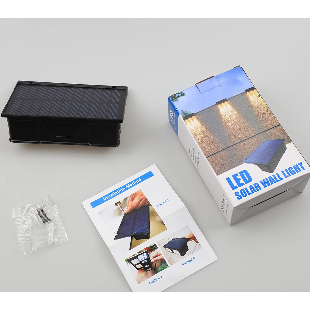 3 Led Strip Wall Solar Light Ip65 Fence Solar Lights Outdoor Wall ...