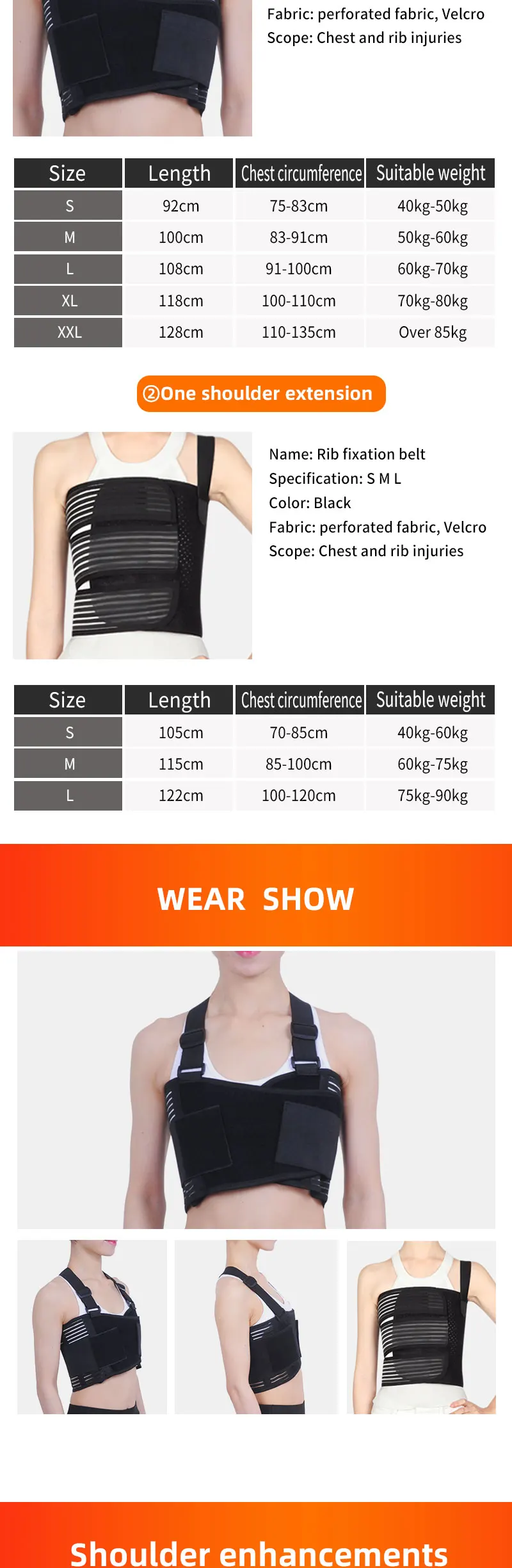 Rib Fracture Fixation Belt Wrap Flare Injury Cage Belt Broken Rib Chest ...