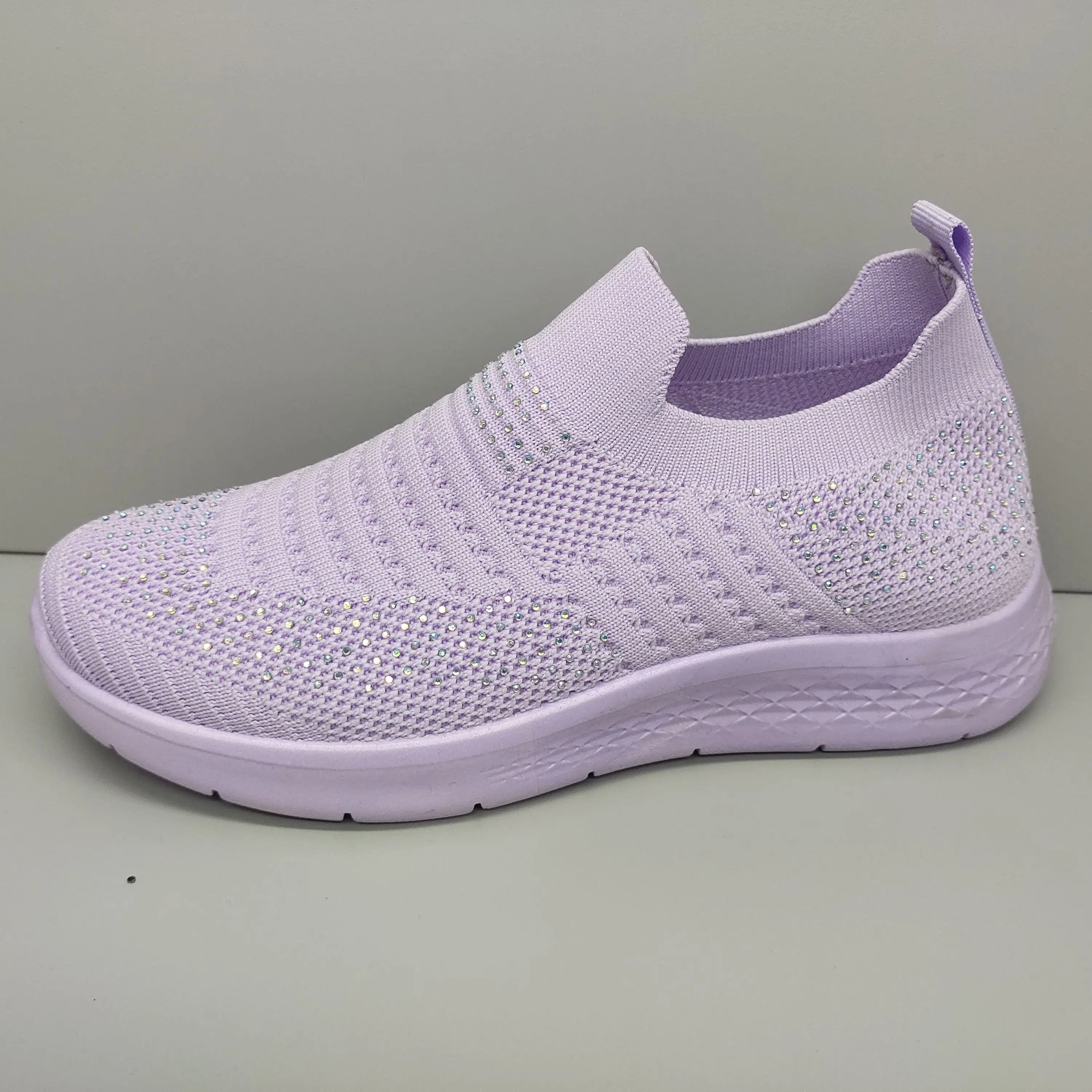 Minimalist Design Knit Upper slip on Casual Women's Shoes with PVC ...