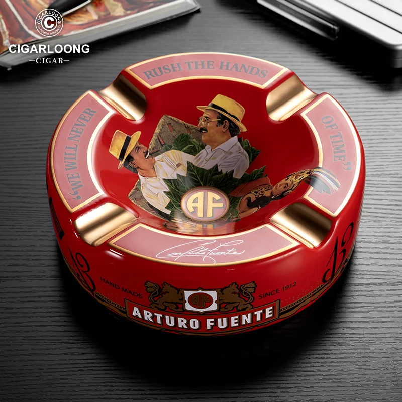 Luxury Round Ashtray Porcelain Cigar Dish Smoke Ceramic