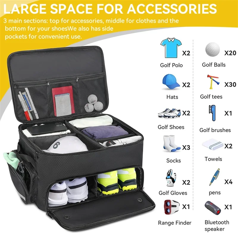 2 Layer Golf Trunk Organizer - Large Capacity Waterproof Bag