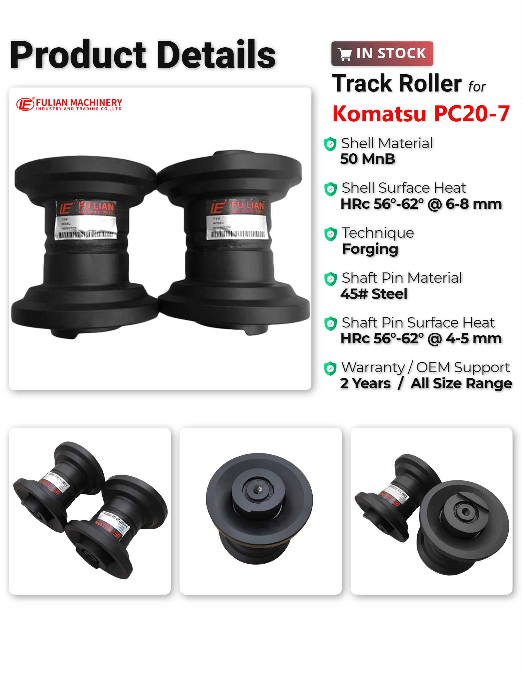 Mini Excavator PC20-7 Bottom Roller - Komatsu Undercarriage Parts