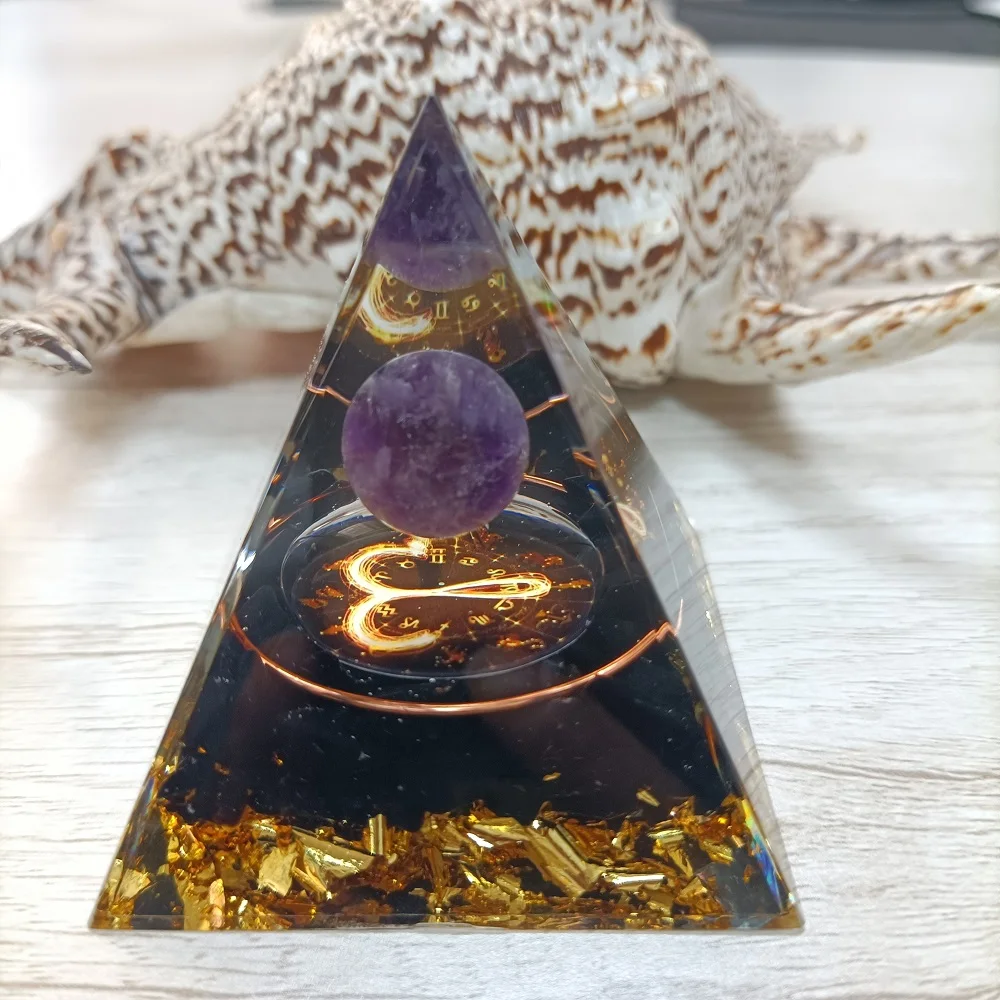 Diy Handmade12 Constellations Orgone Pyramid Natural Crystal Reiki ...