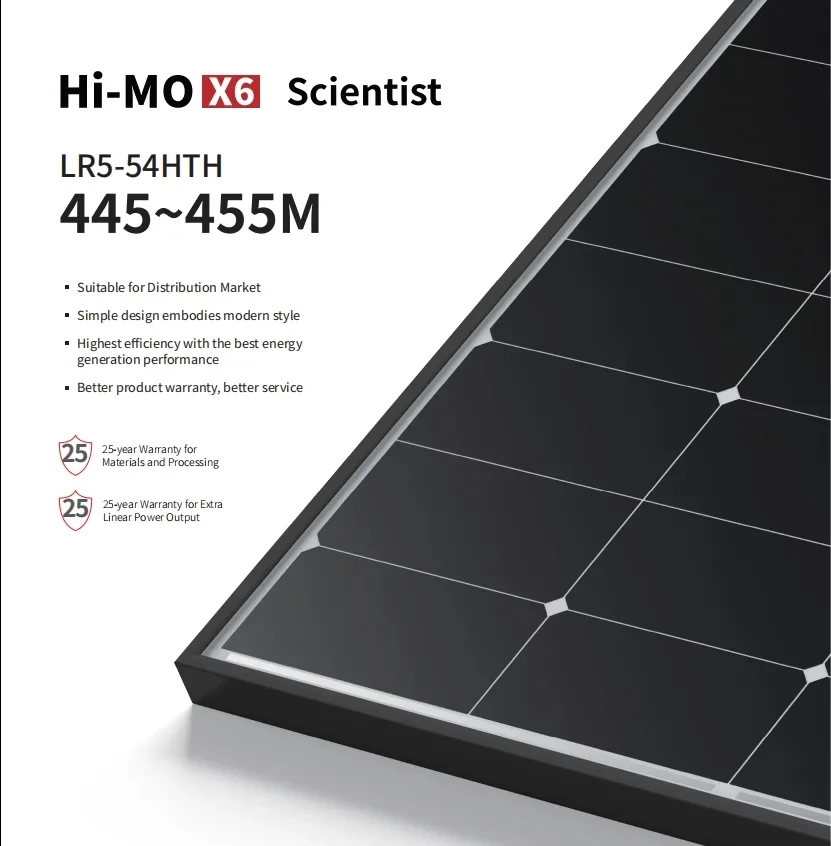 Longi Lr5-54hth 445-455m Hi-mo X6 Scientist 445w 450w 455w Paneles Solares Costo Hpbc Black ...
