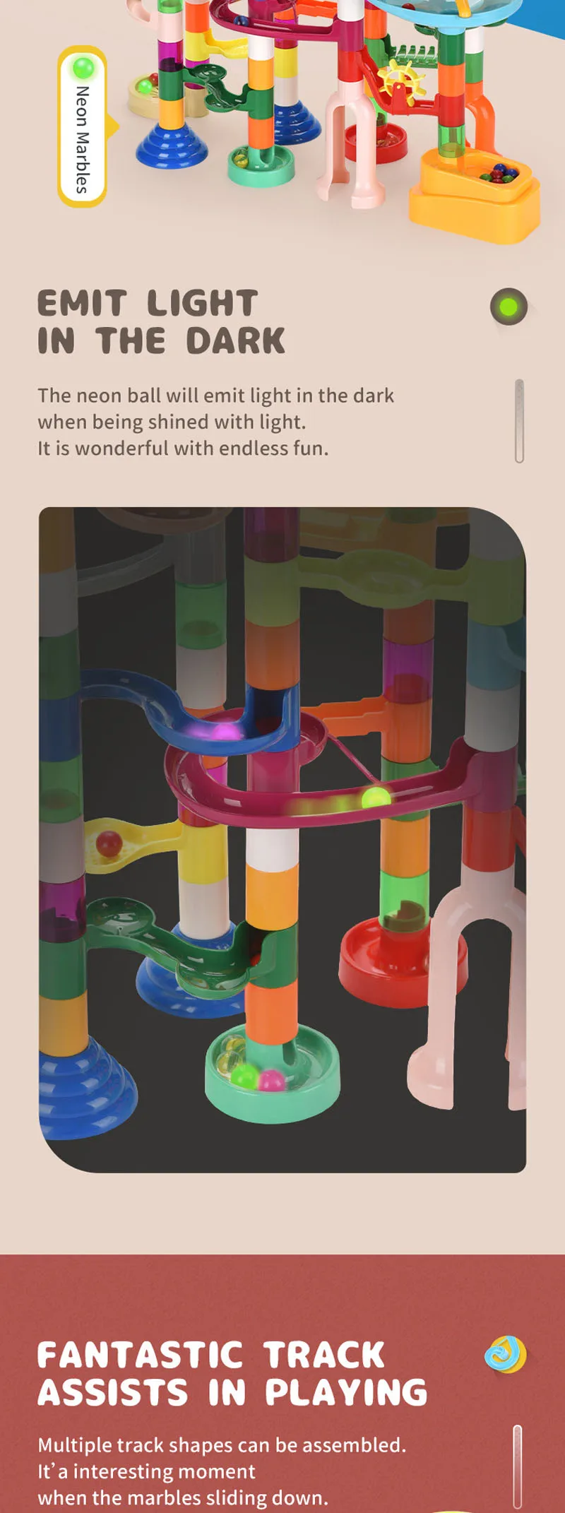 Jinming Children Orbit Maze Building Blocks Diy Toys Children's Plastic ...