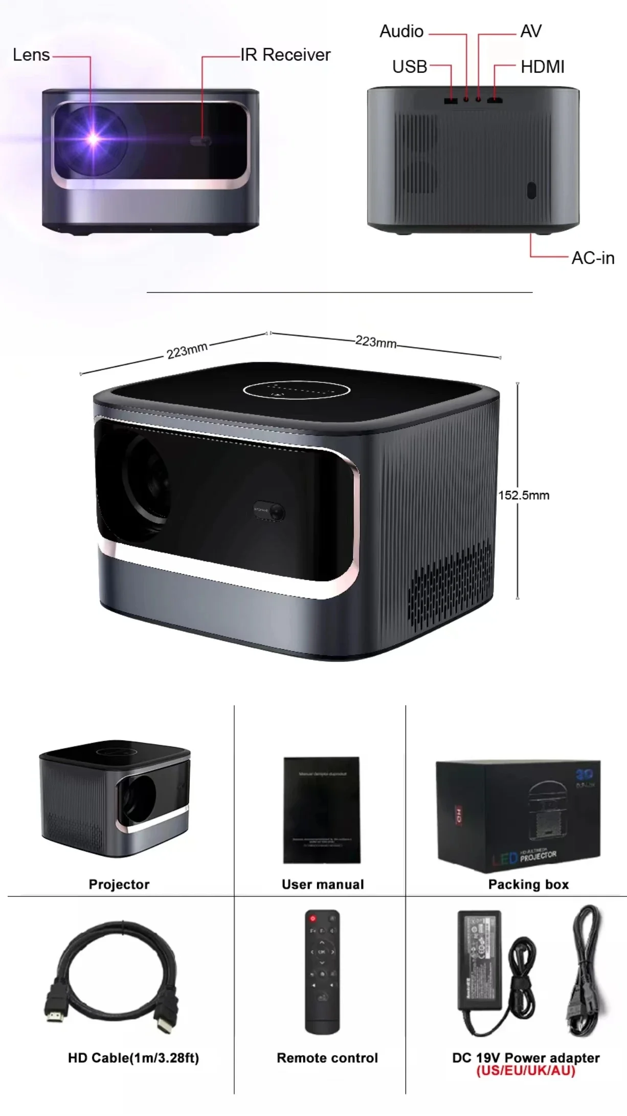 Vsmile V0041sm Smart 3d Support Android 9.0 Home Theater Portable ...