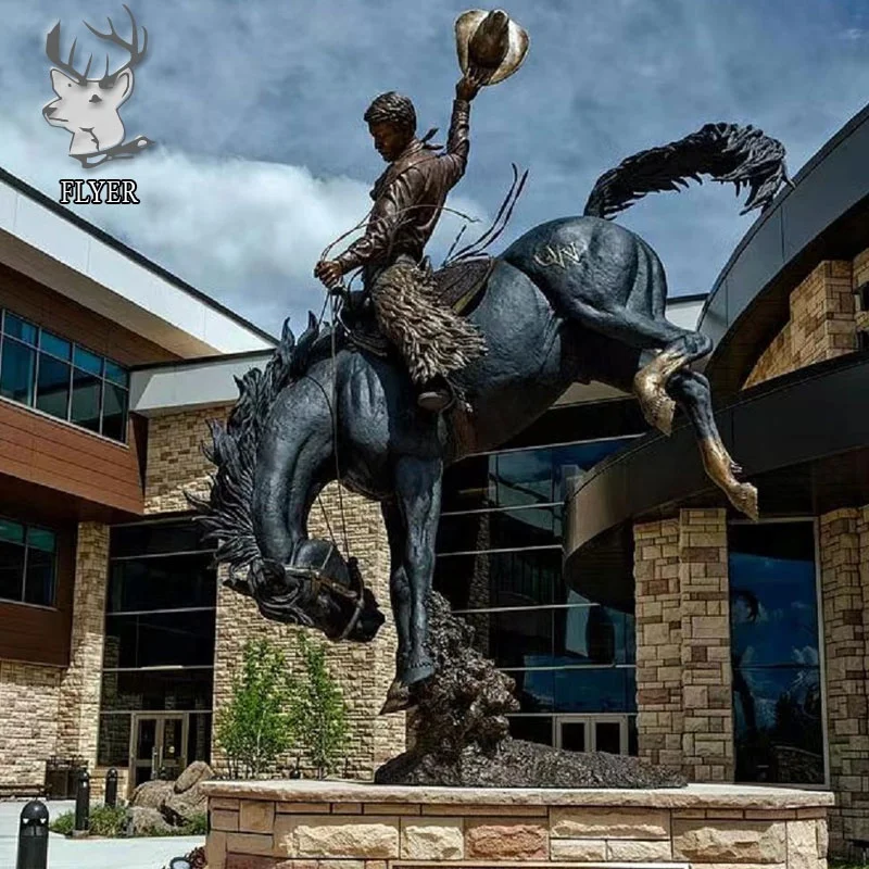 Garden Decoration Bronze Cowboy Sculpture - Life Size Cast Bronze ...