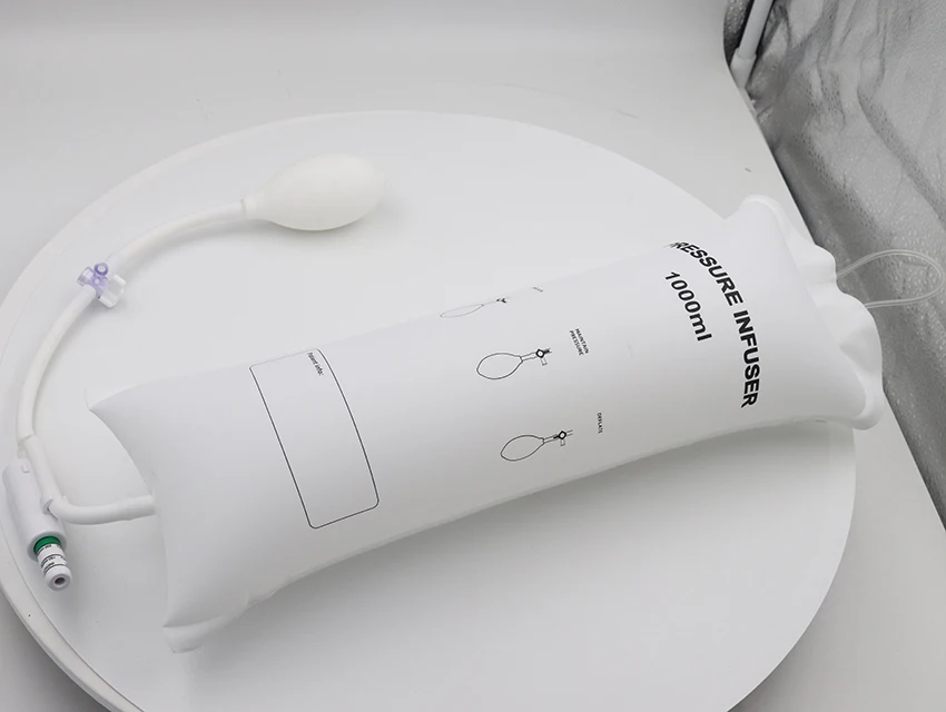 500ml Disposable Medical TPU Pressure Infusor Bag with Piston Gauge