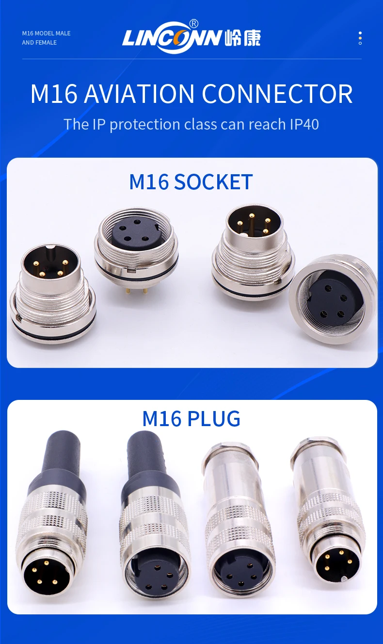 Ip67 Waterproof Connector M16 Electric Cable Connector Hybrid Motor ...